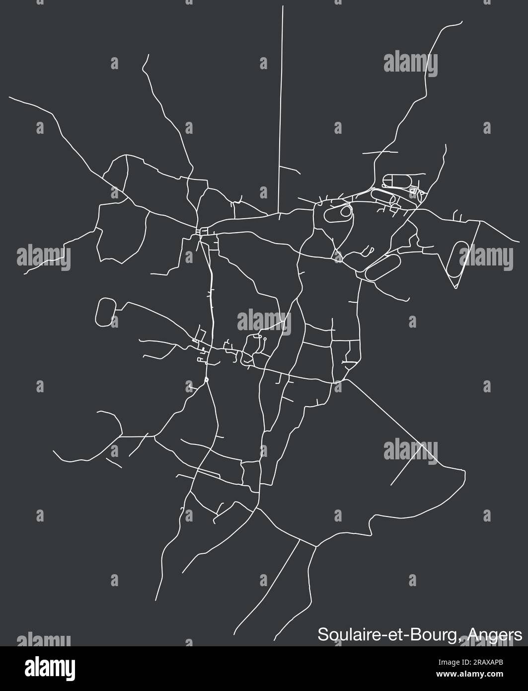 Angers outline map hi-res stock photography and images - Alamy