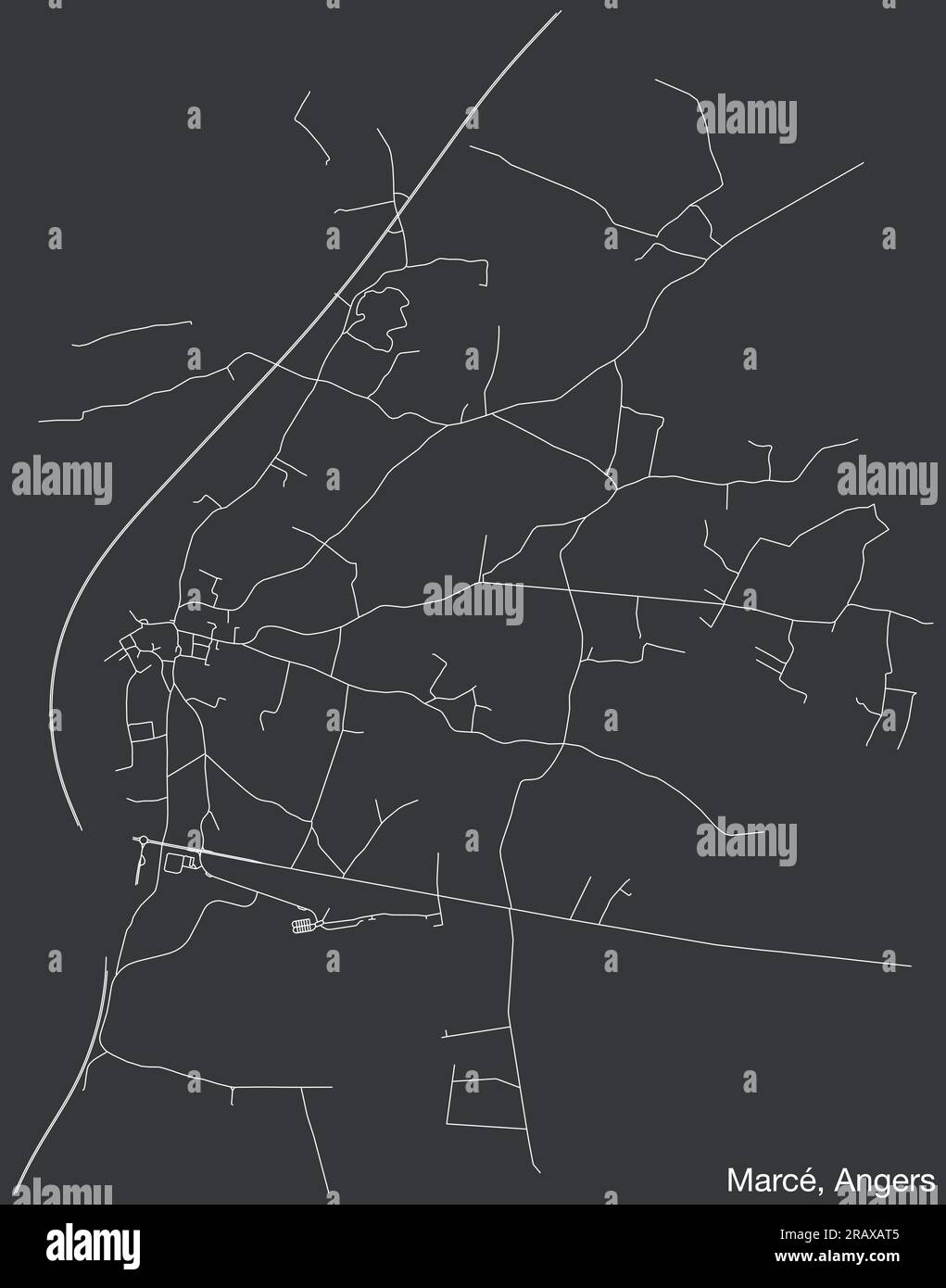 Street roads map of the MARCÉ COMMUNE, ANGERS Stock Vector Image & Art ...