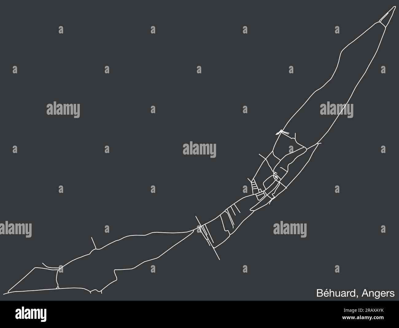 Angers outline map hi-res stock photography and images - Alamy