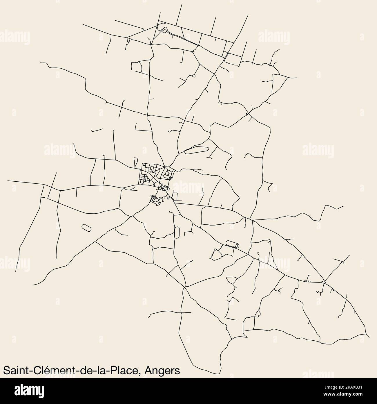Street roads map of the SAINT-CLÉMENT-DE-LA-PLACE COMMUNE, ANGERS Stock ...