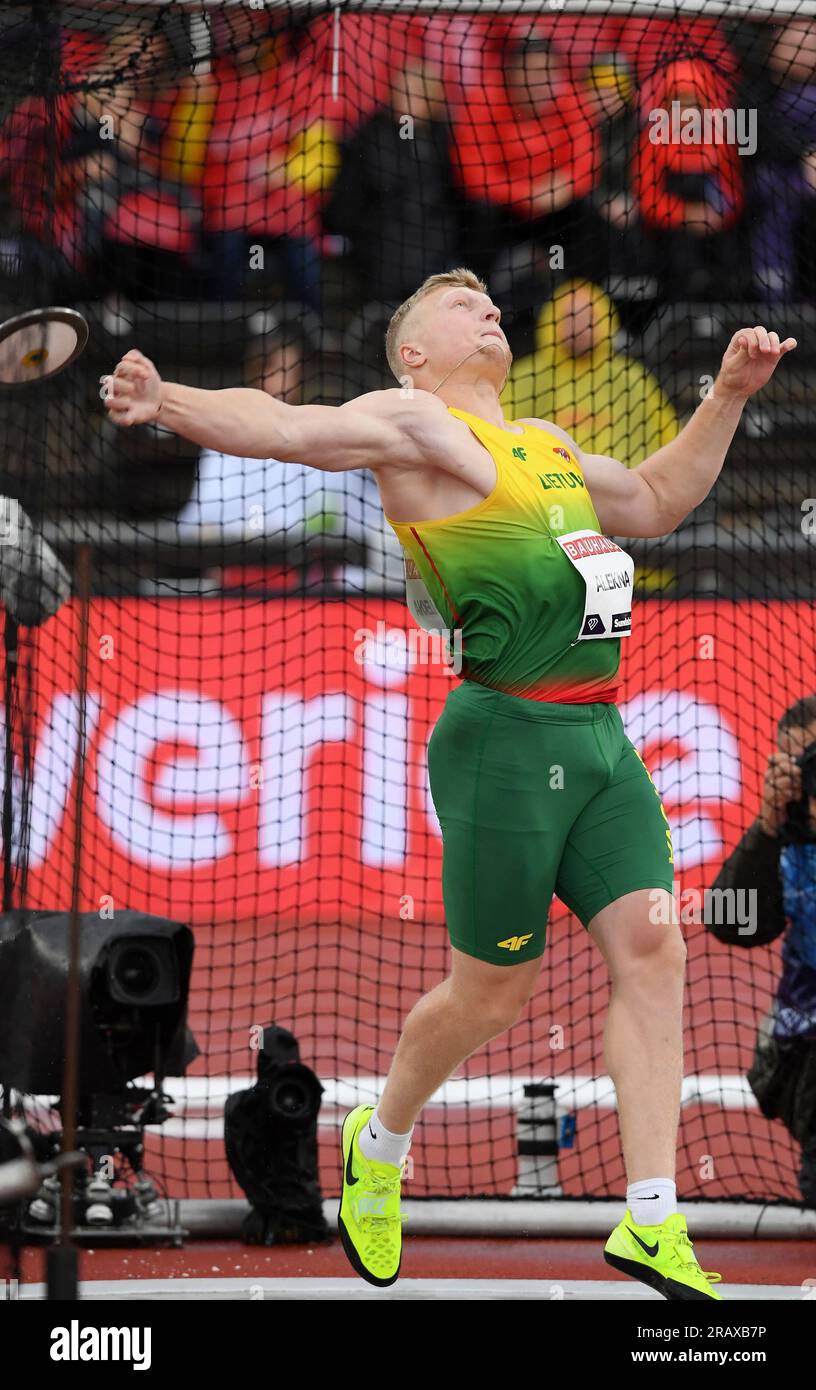 Stockholm, Sweden. 02nd July, 2023. Mykolas Alekna (LTU) places fourth ...