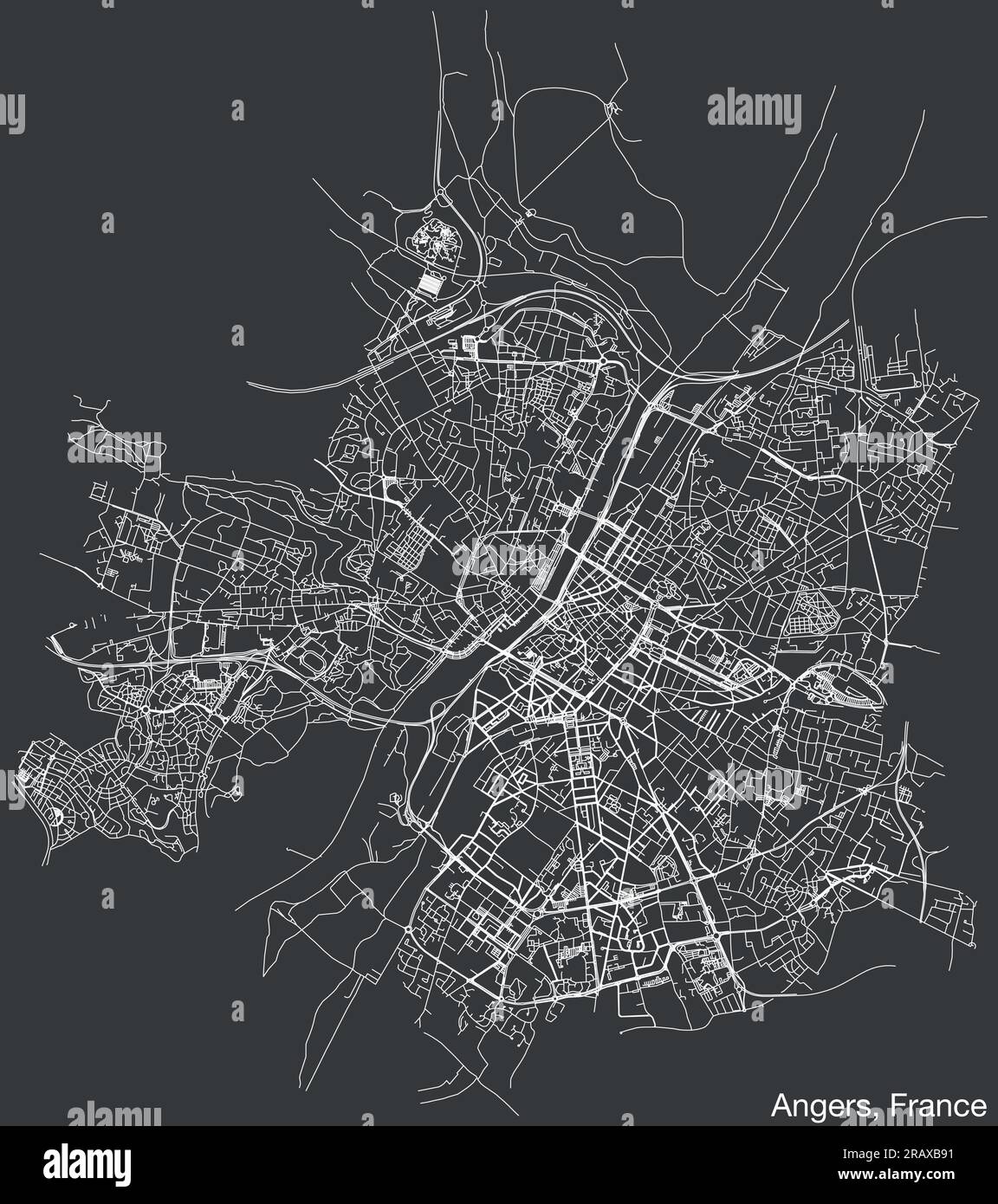 Street roads map of ANGERS, FRANCE Stock Vector Image & Art - Alamy