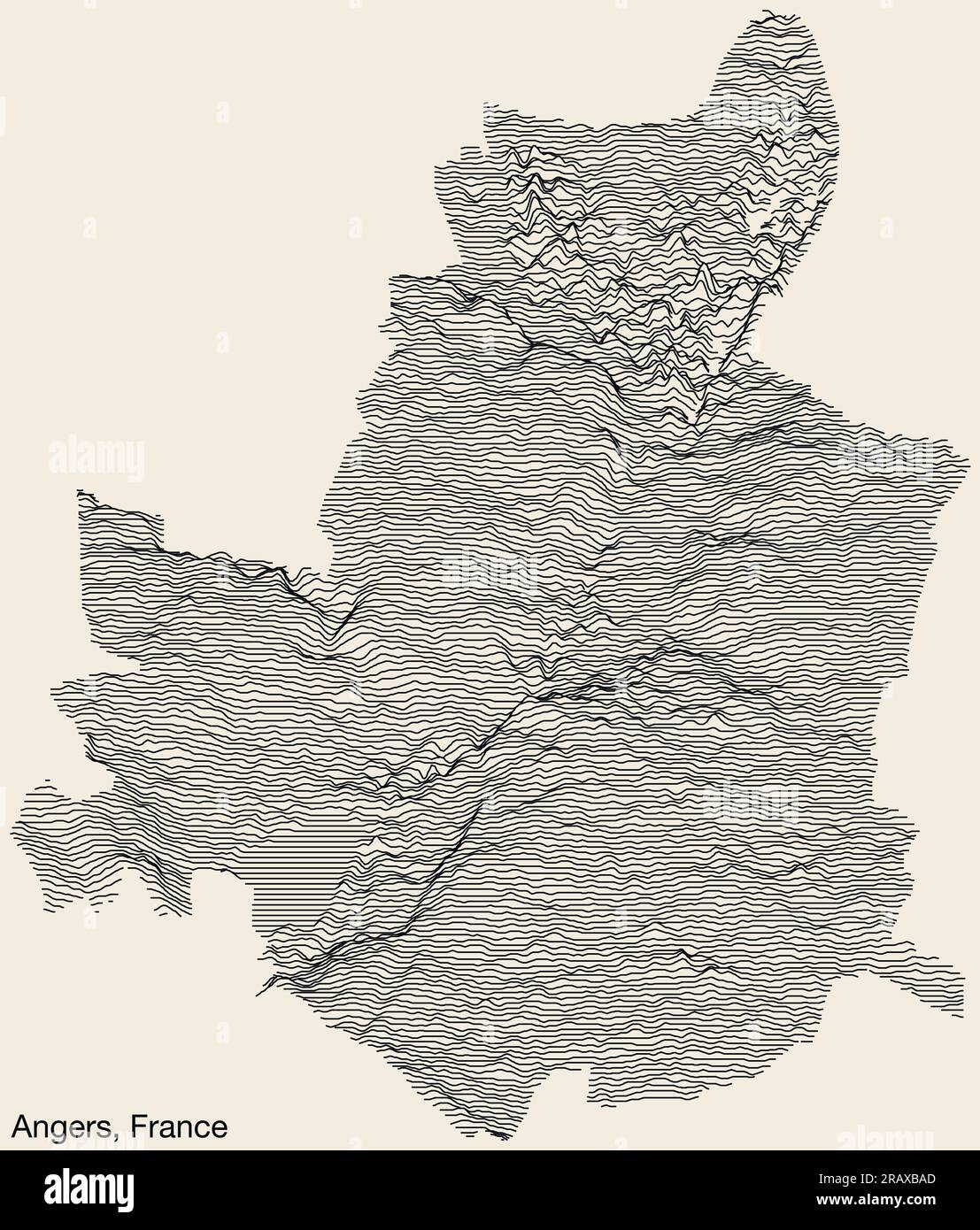 Topographic relief map of ANGERS, FRANCE Stock Vector Image & Art - Alamy