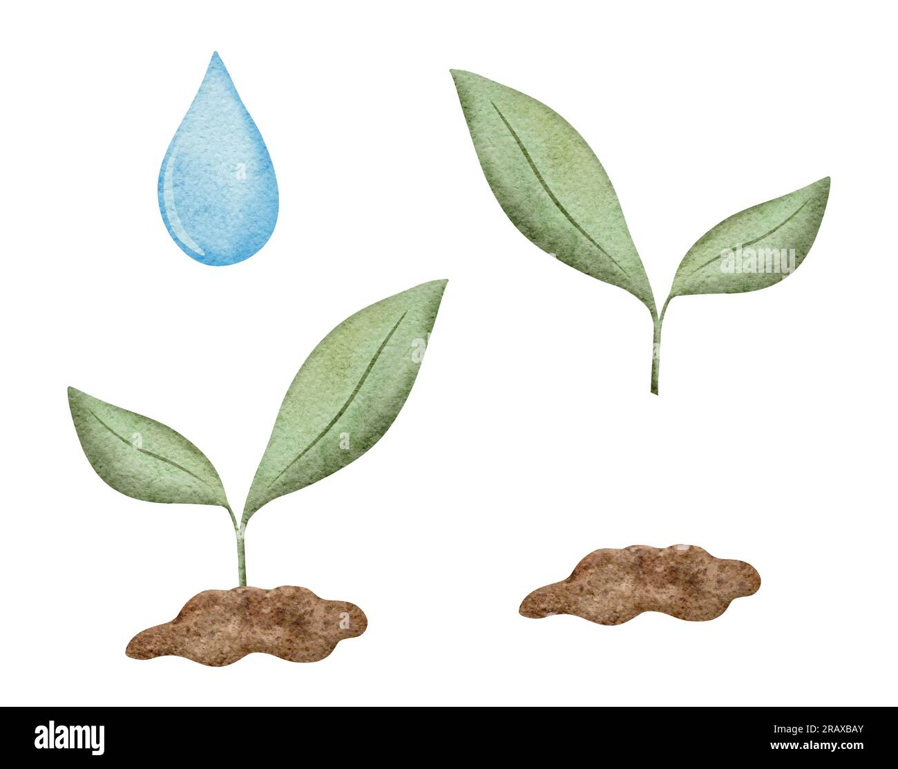 Agriculture eco farming. World soil day concept. Set of drop of water ...
