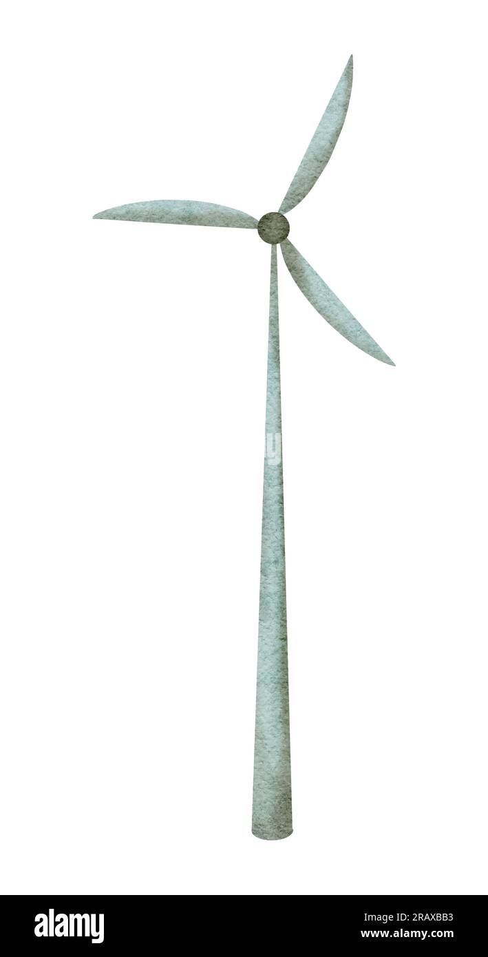 Windmill for electric power production. Wind turbine front. Alternative ...