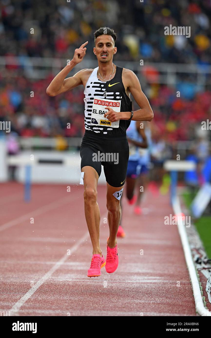 Stockholm, Sweden. 02nd July, 2023. Soufiane El Bakkali (MAR) wins the ...