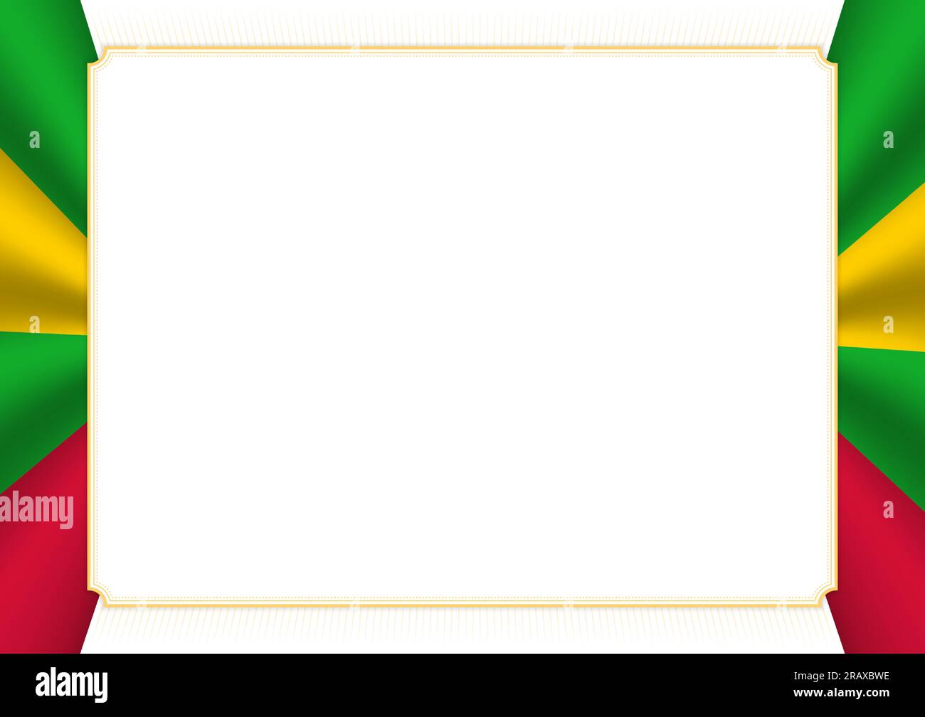 Horizontal frame and border with colors of Sao Tome and Principe flag ...