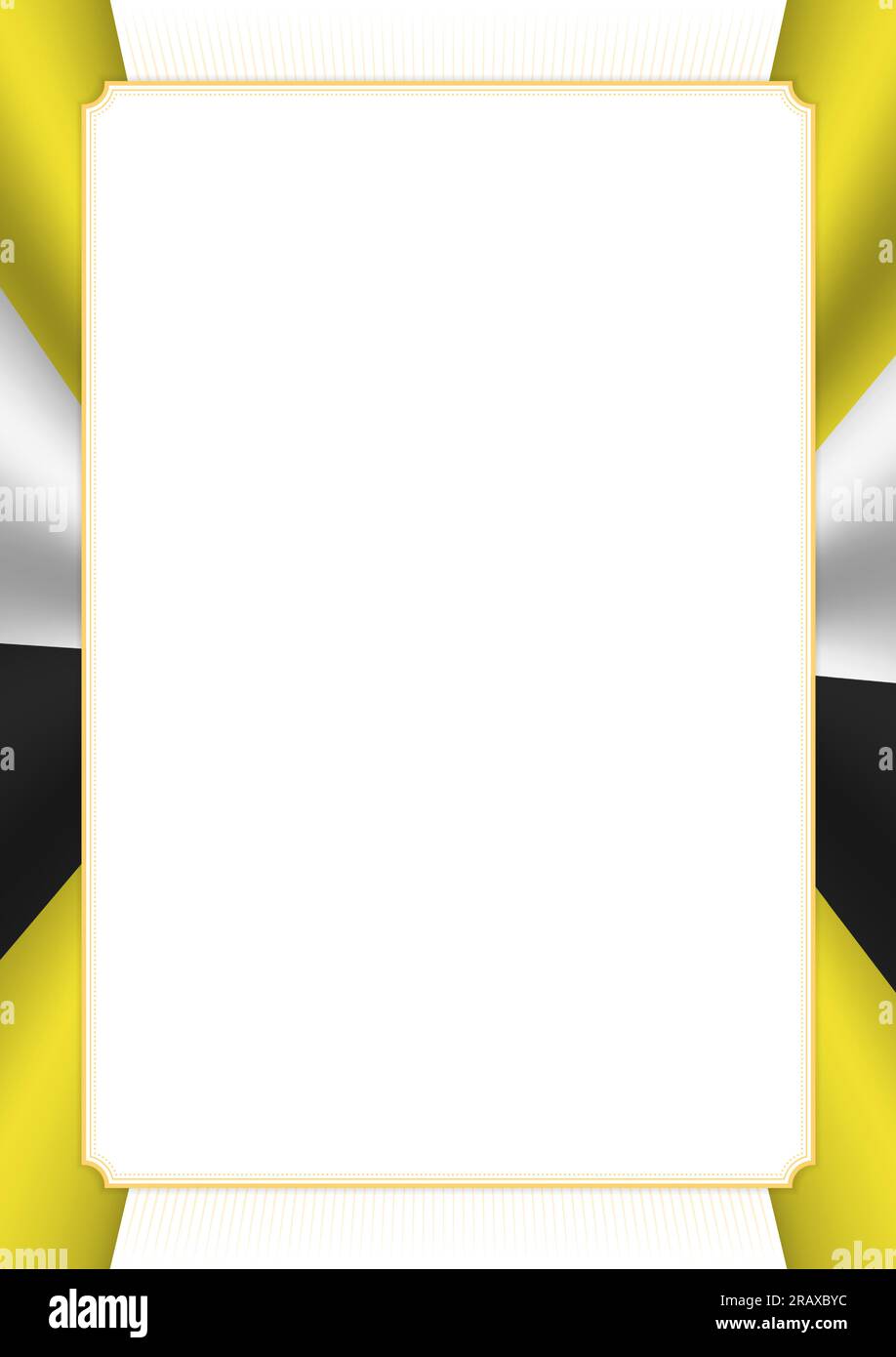 Vertical frame and border with colors of Brunei flag, template elements ...