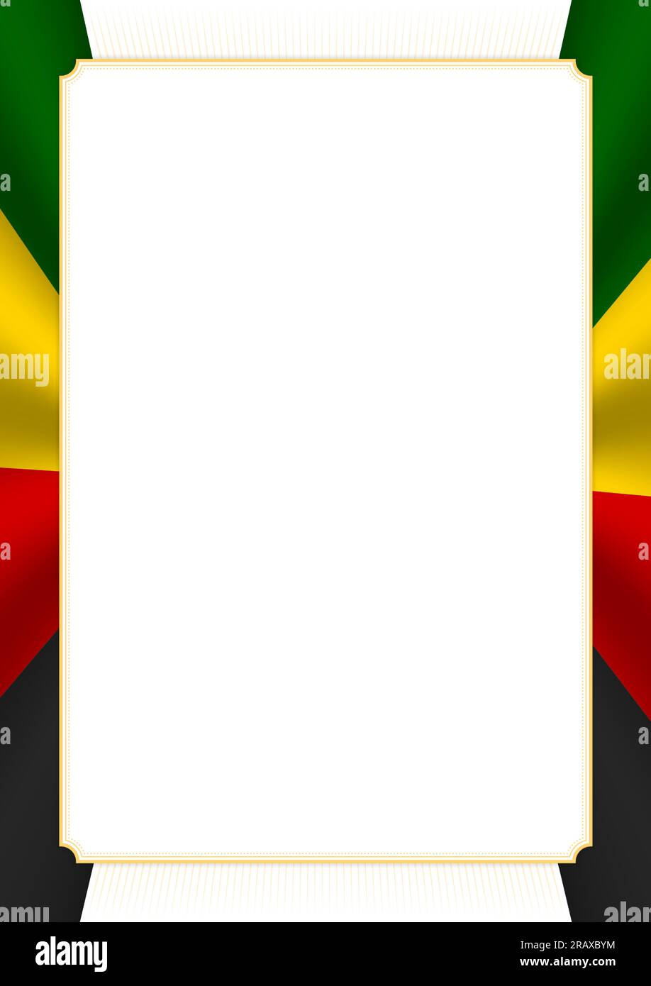 Vertical frame and border with colors of Zimbabwe flag, template ...
