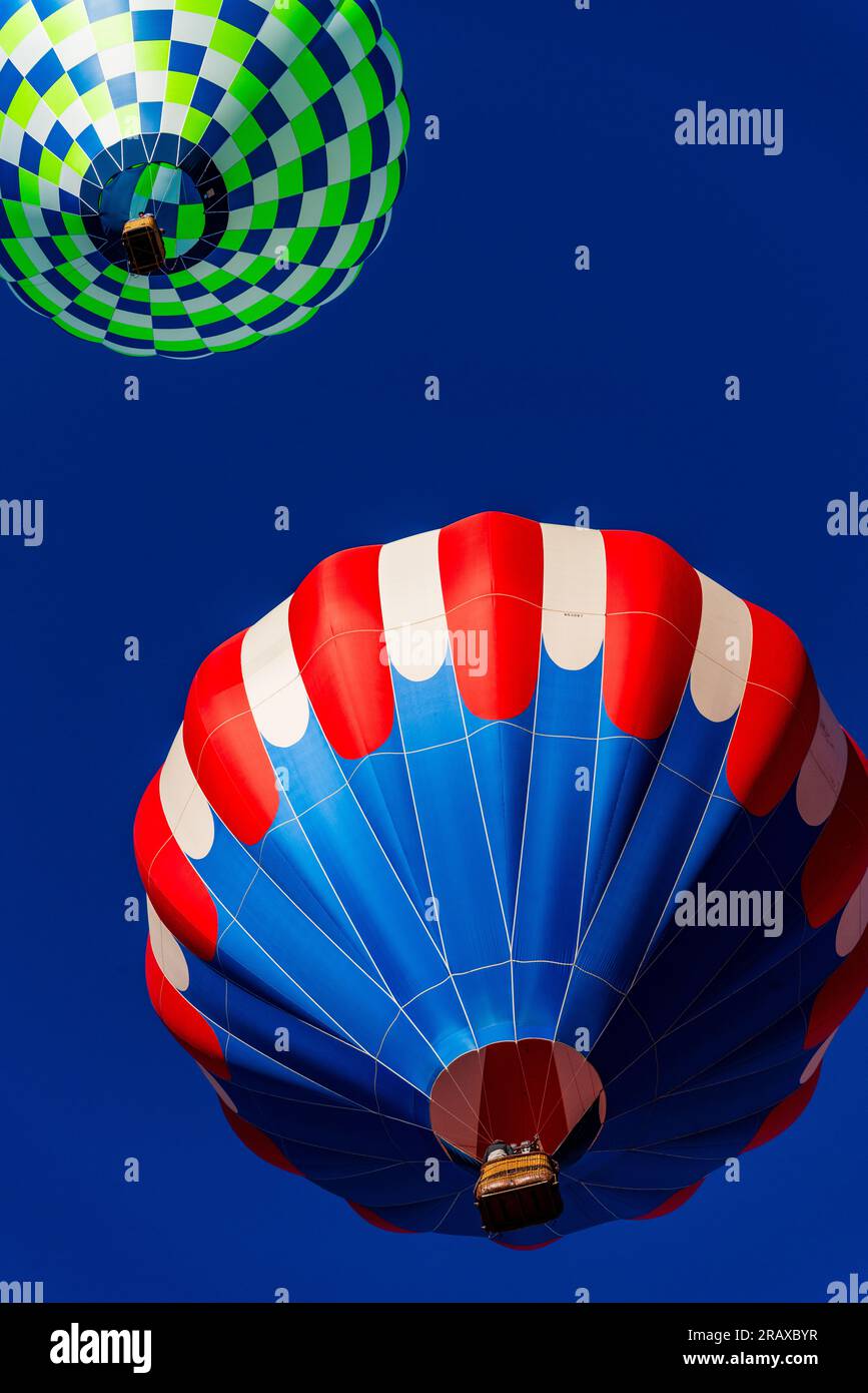 Hot air balloons lifting off Stock Photo - Alamy
