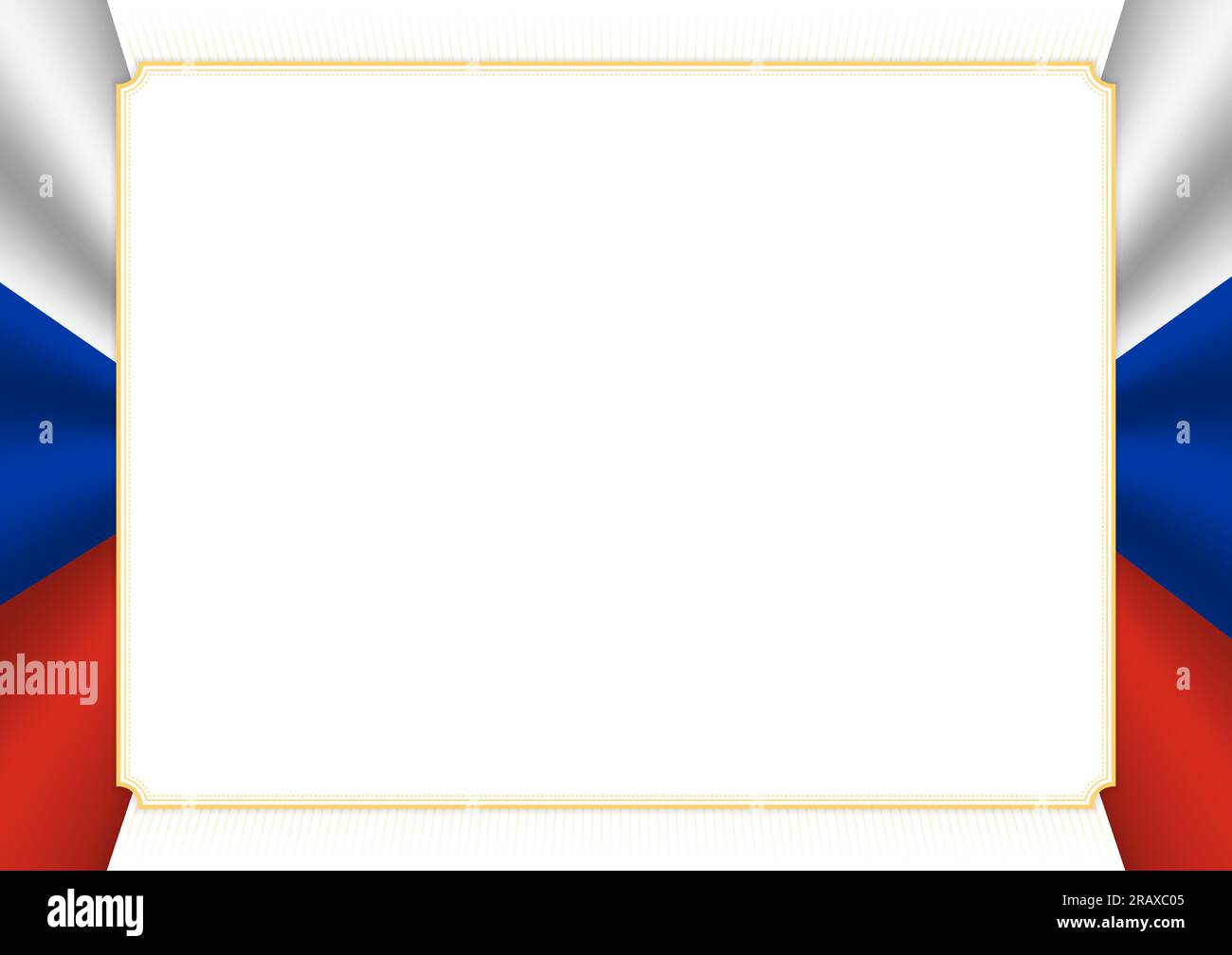 Horizontal frame and border with colors of Russia flag, template ...