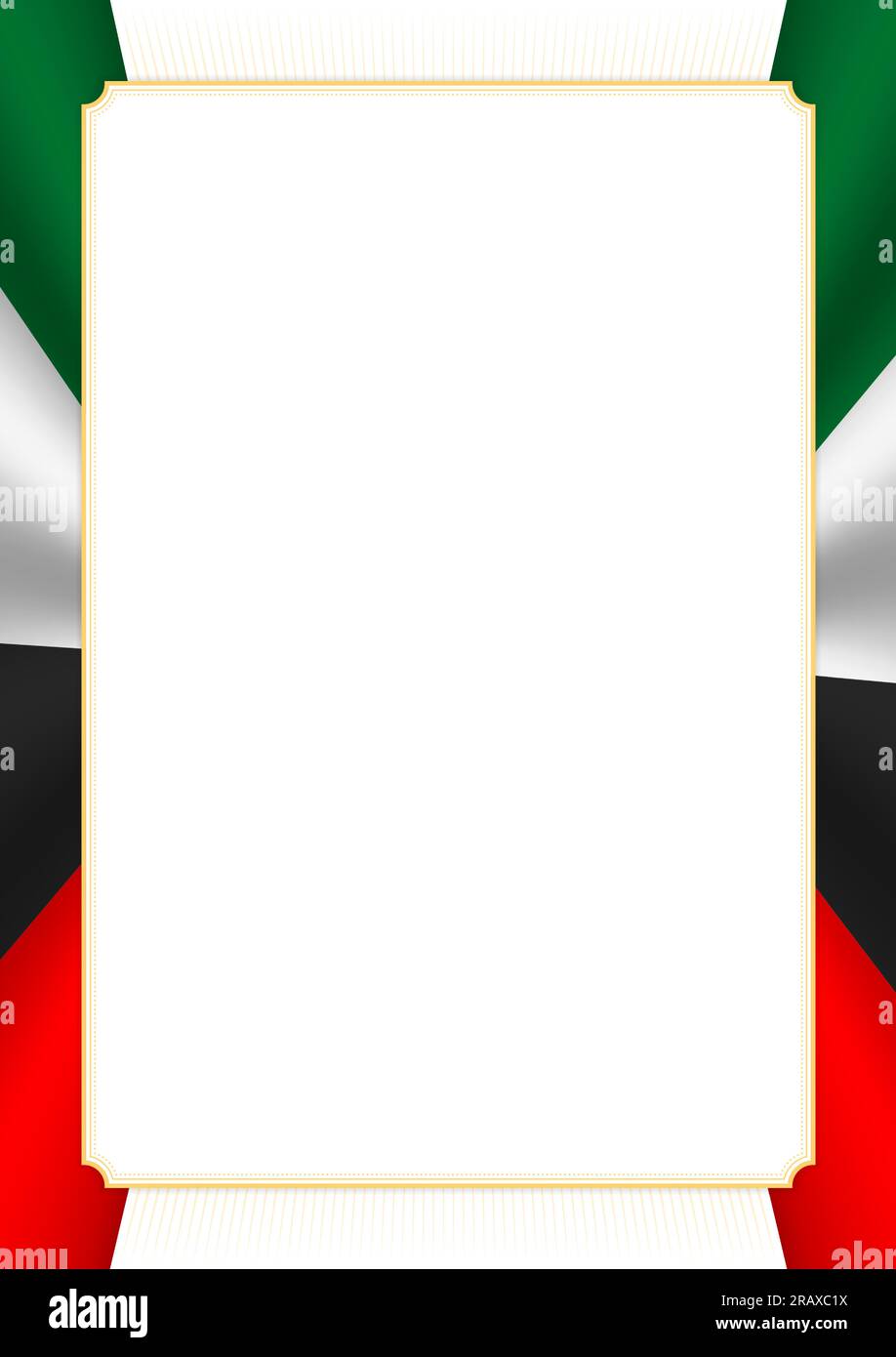 Vertical frame and border with colors of United Arab Emirates flag ...