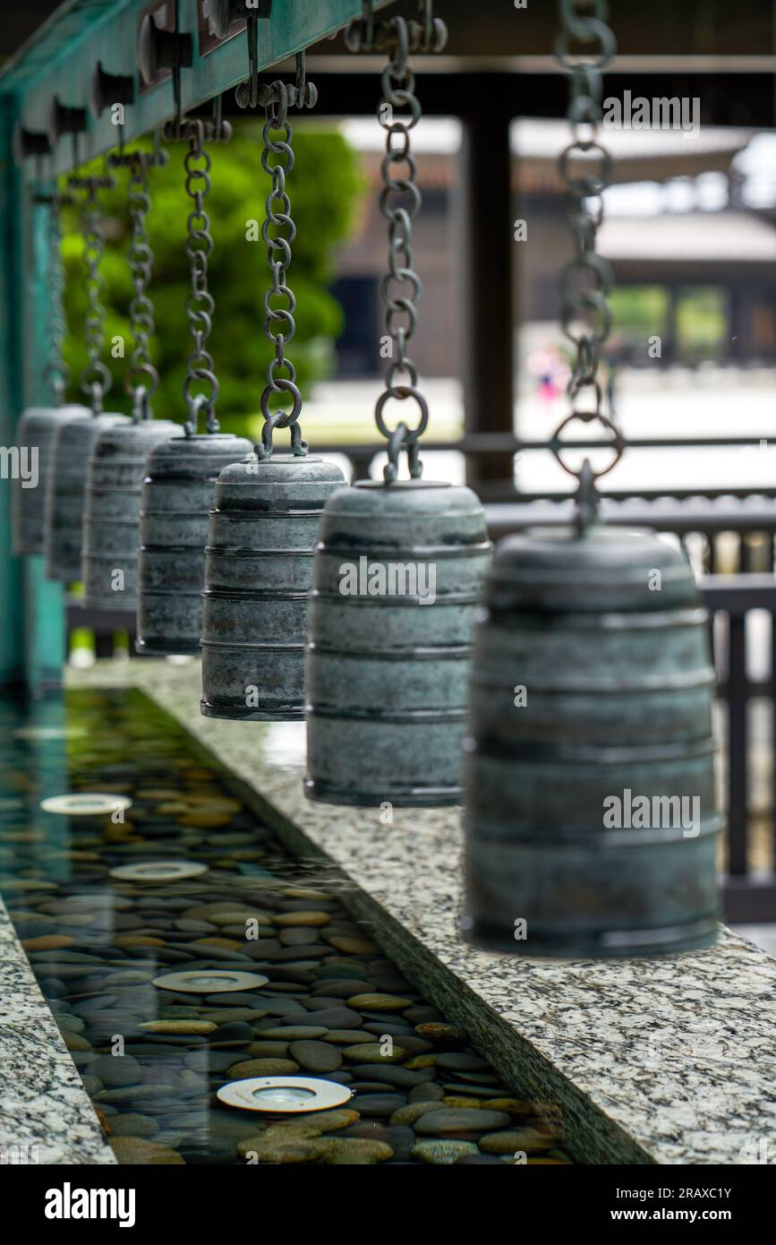 Close up of the water tribute pond at Tsz Shan Monastery in Hong Kong ...