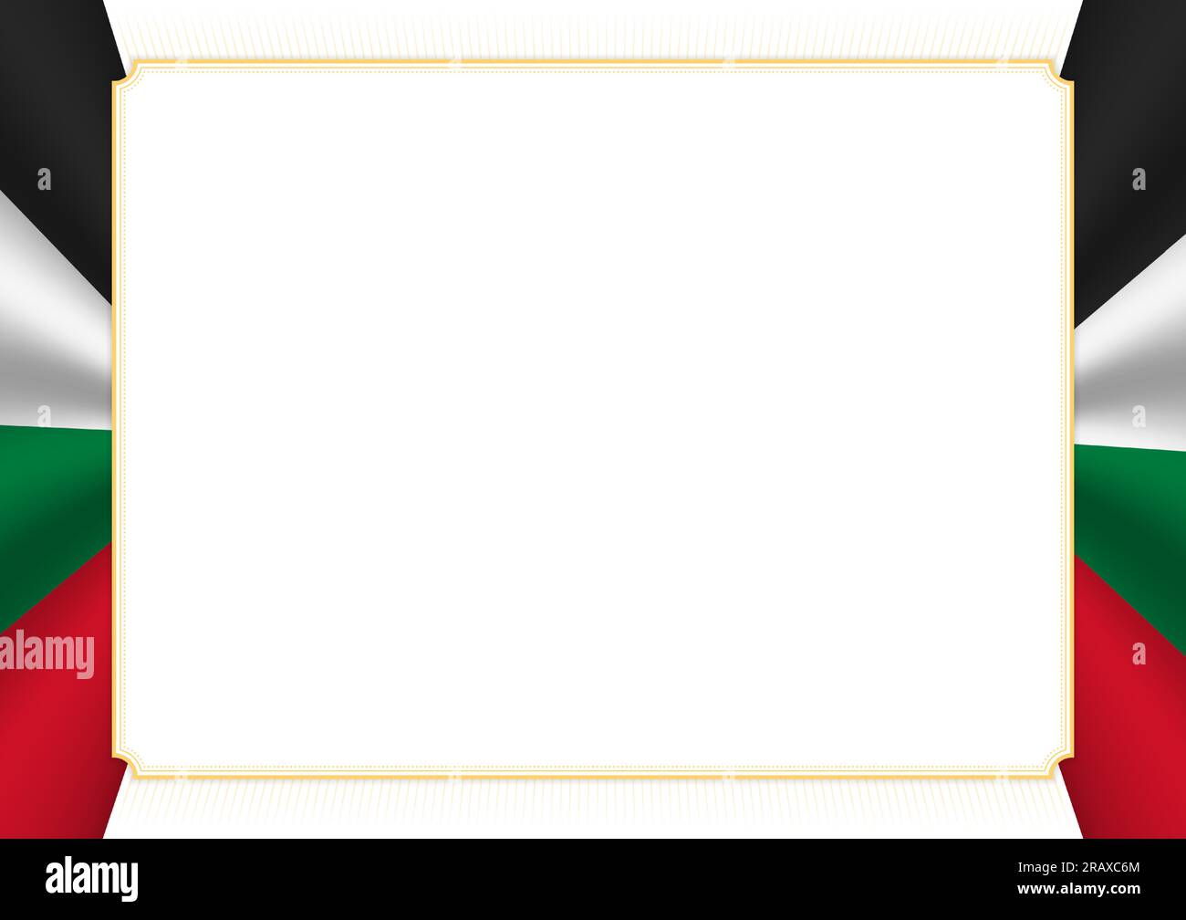 Horizontal frame and border with colors of Palestine flag, template ...