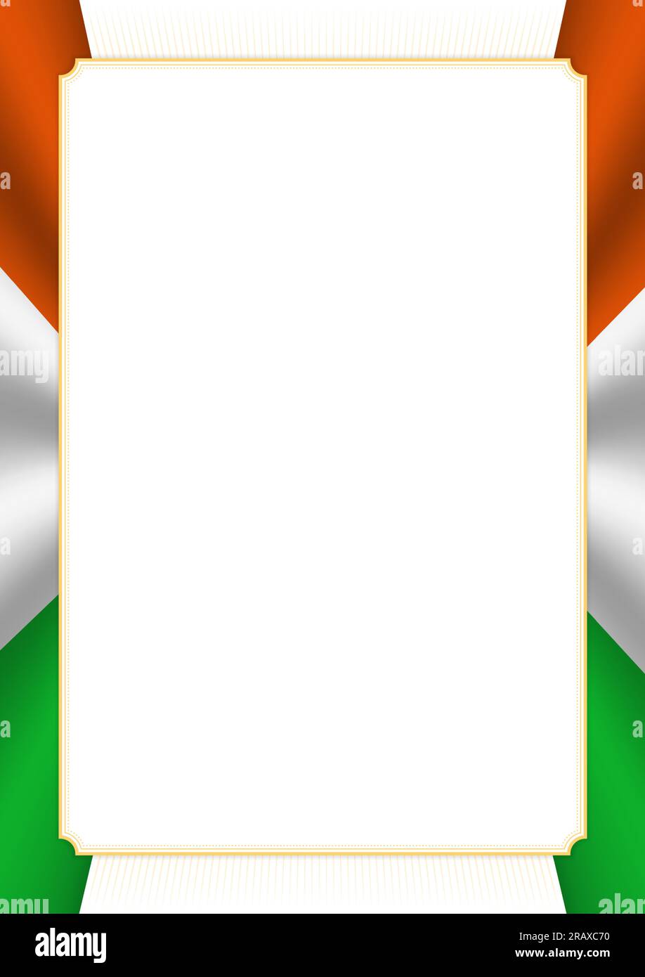 Vertical frame and border with colors of Niger flag, template elements ...