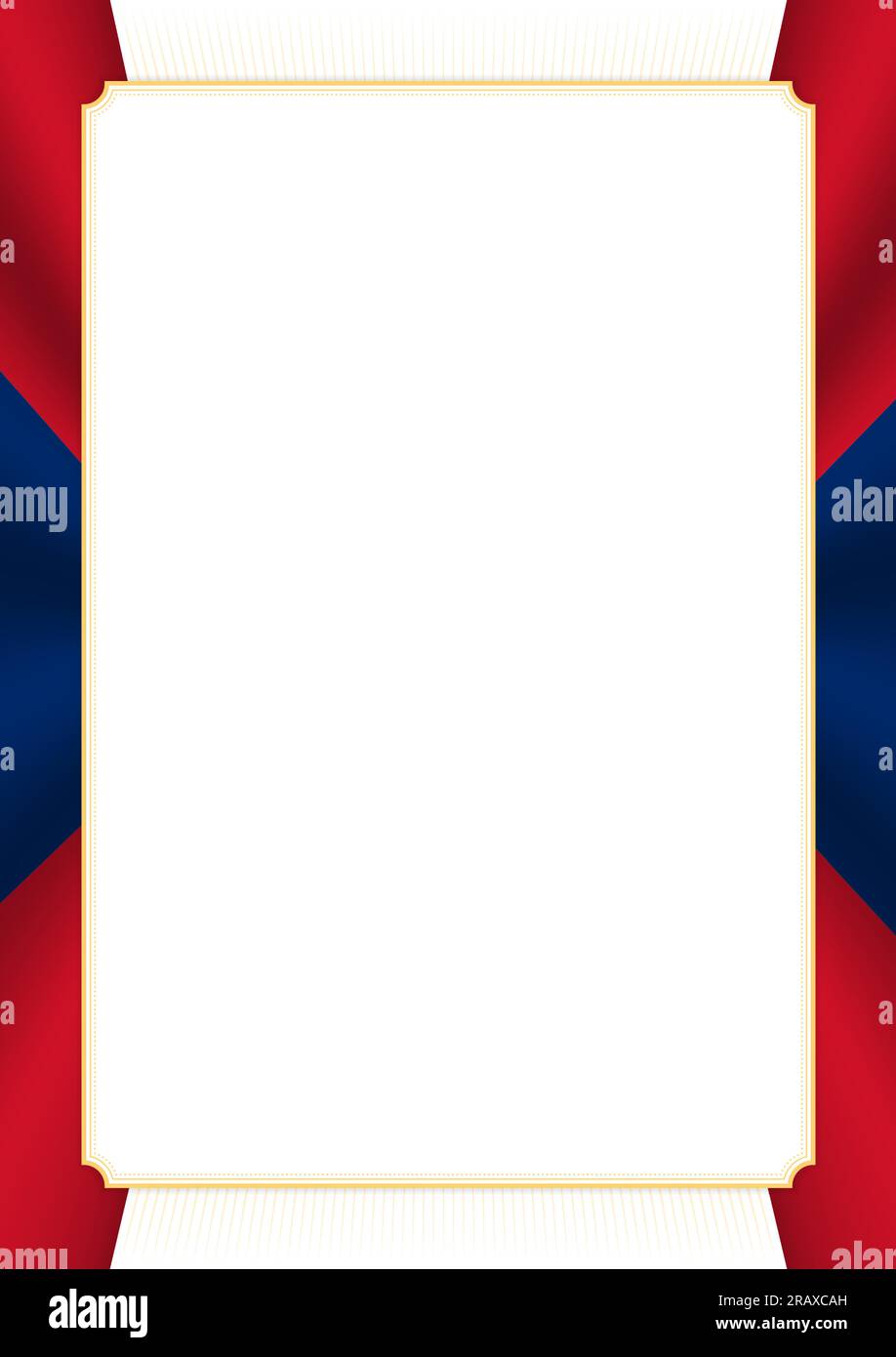 Vertical frame and border with colors of Laos flag, template elements ...