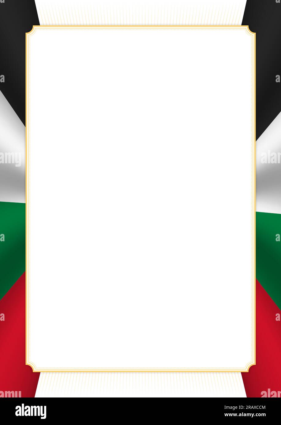 Vertical frame and border with colors of Palestine flag, template ...