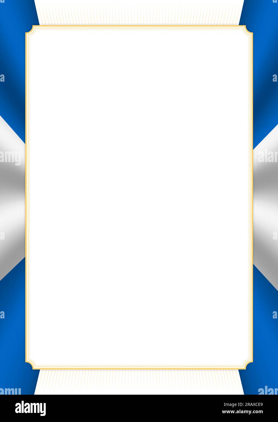 Vertical frame and border with colors of Nicaragua flag, template ...
