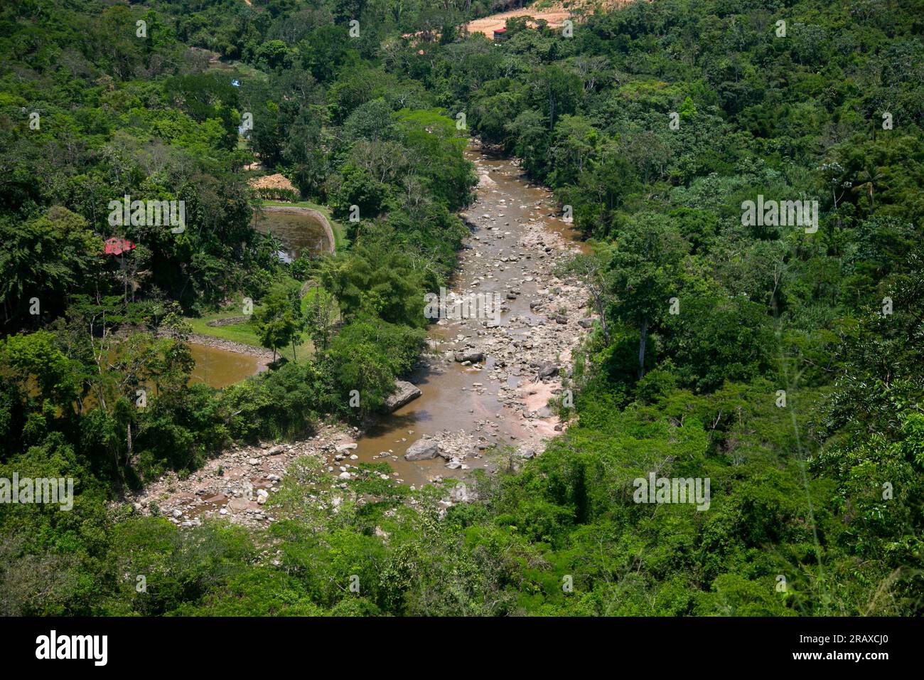 Panoramic view of the Peruvian jungle from a viewpoint in the city of ...