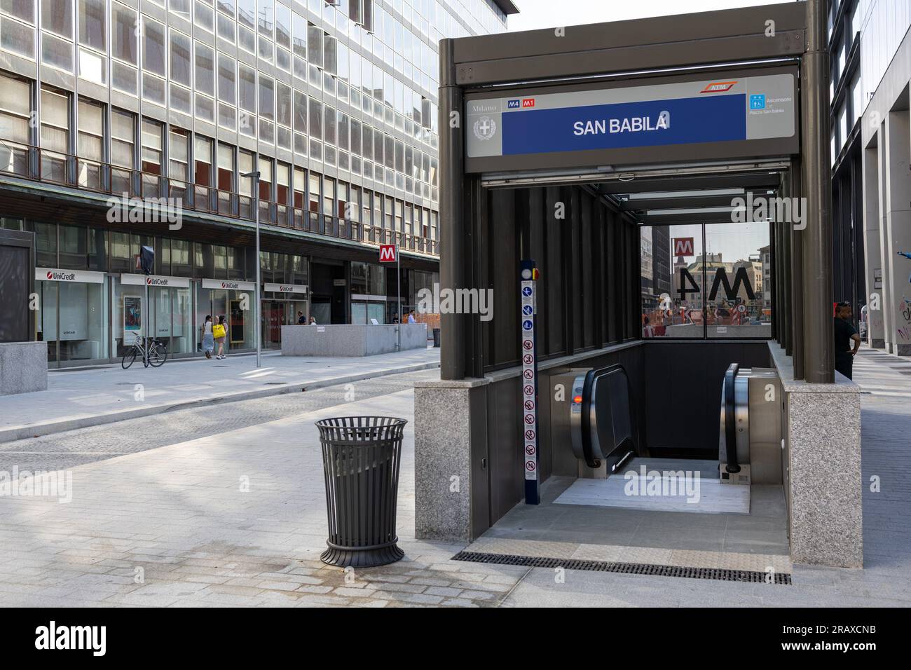 Milan, Italy - july 5 2023 - San Babila square - new metro' line number ...