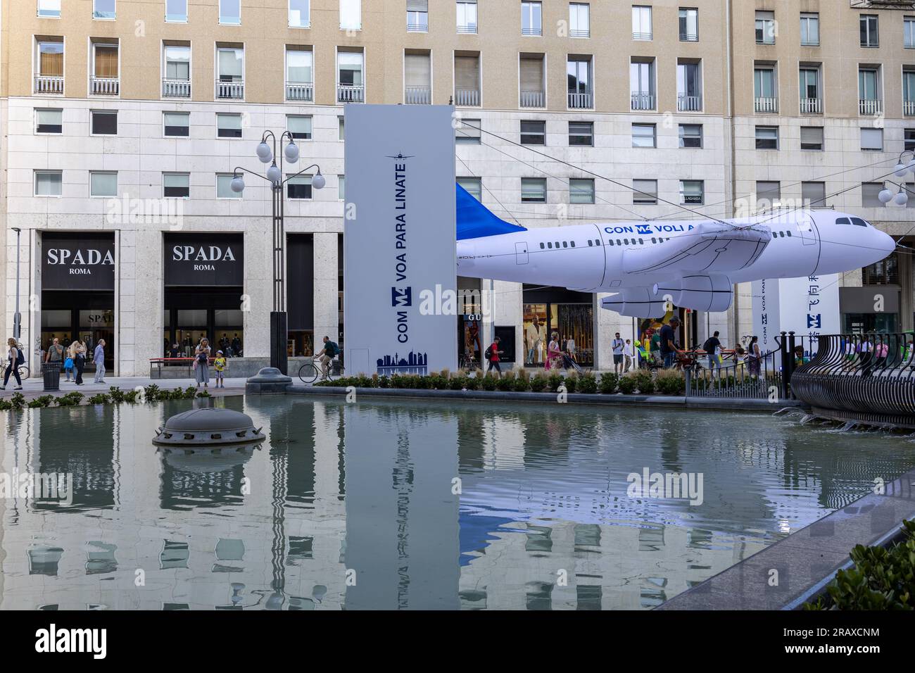 Milan, Italy - july 5 2023 - San Babila square - new metro' line number ...