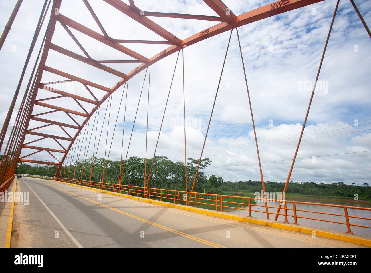 Paranapura bridge in the city of Yurimaguas in the Peruvian Jungle ...
