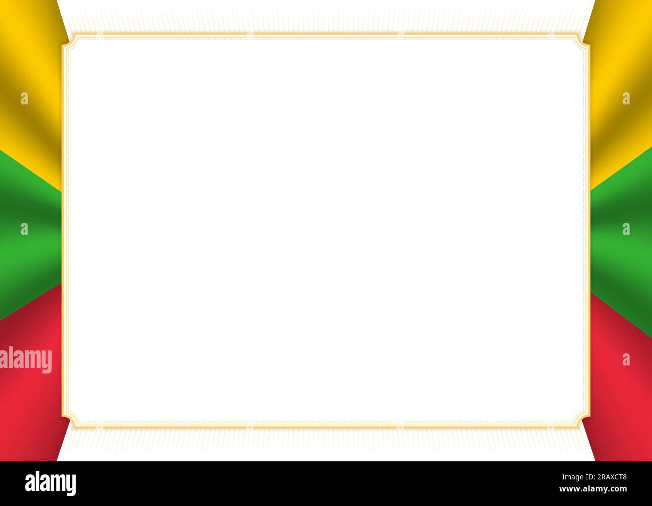 Horizontal frame and border with colors of Myanmar flag, template ...