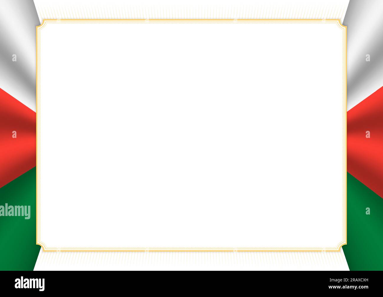 Horizontal frame and border with colors of Madagascar flag, template ...