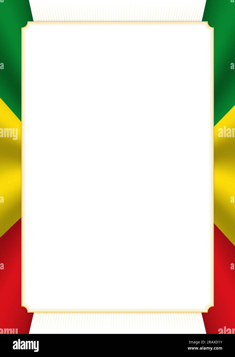 Vertical frame and border with colors of Ethiopia flag, template ...