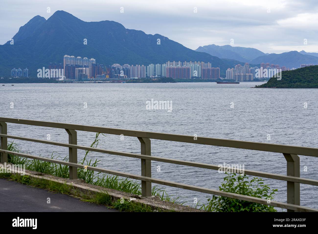 The road and style of Plover Cove Reservoir Dam in Hong Kong Stock ...
