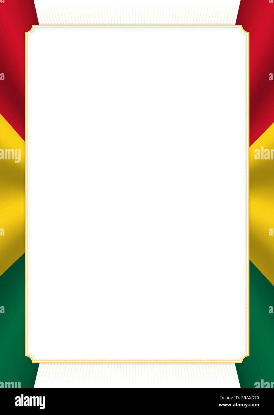 Vertical frame and border with colors of Ghana flag, template elements ...