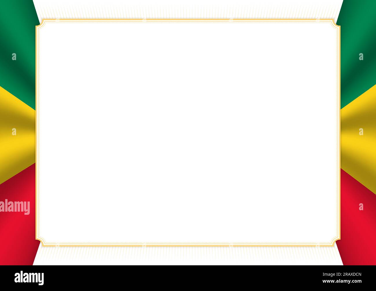 Horizontal frame and border with colors of Benin flag, template ...