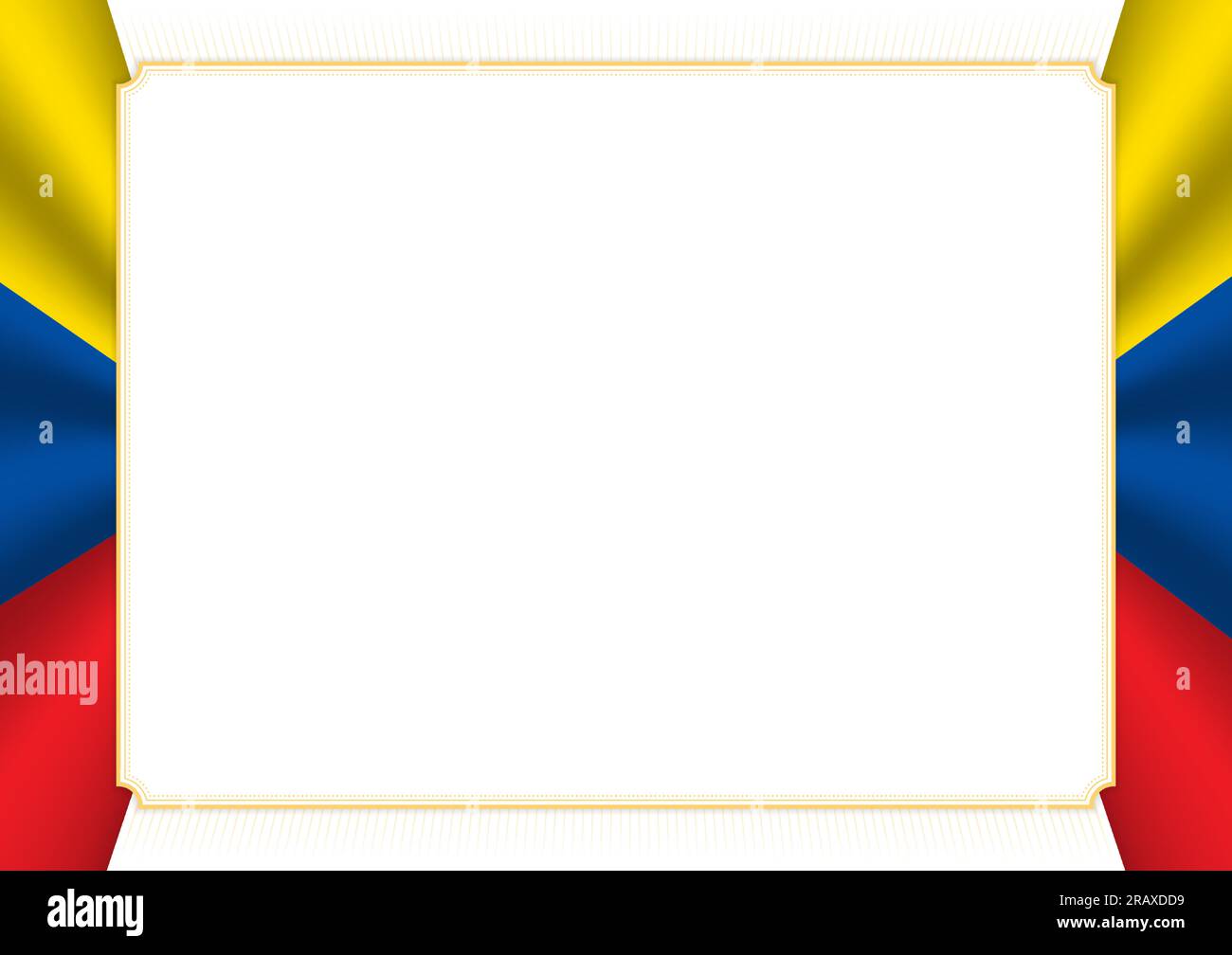 Horizontal frame and border with colors of Ecuador flag, template ...