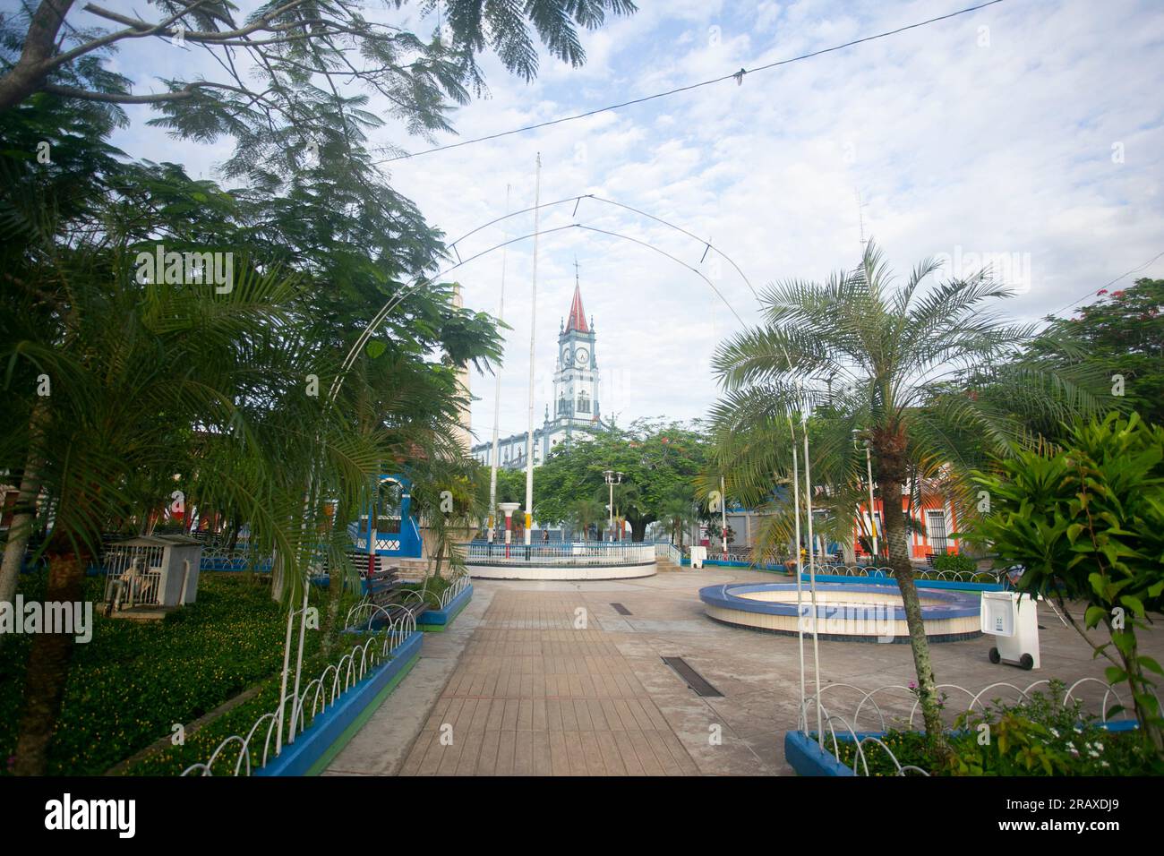 Views of the center of the city of Yurimaguas in the Peruvian jungle ...