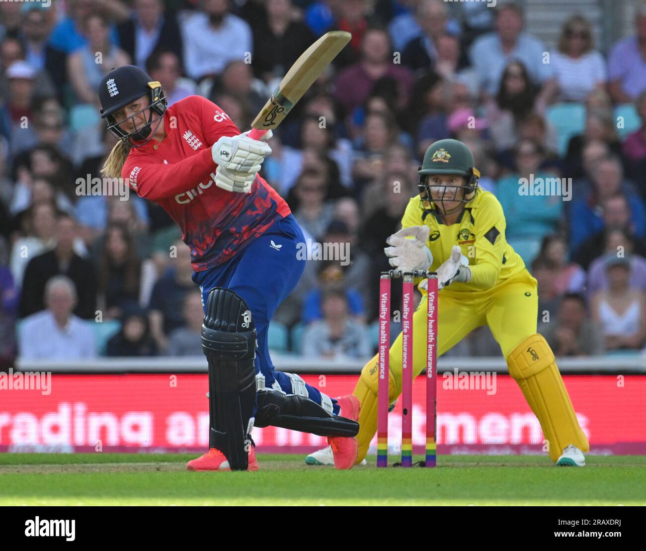 Oval, England. 3 July, 2023. Sophie Ecclestone of England bats while ...