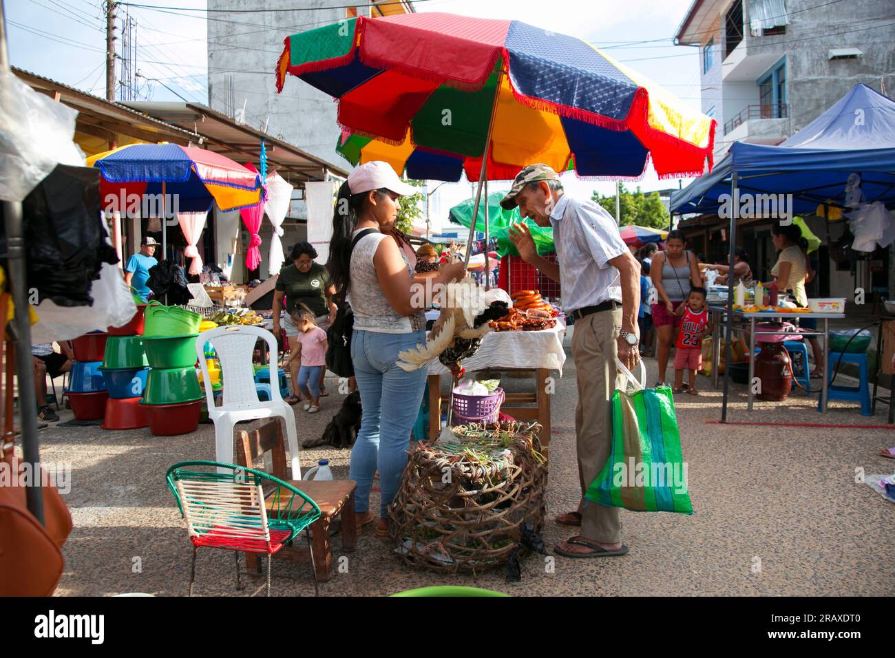 Yurimaguas, Peru; 1st October 2022: Vendor stalls in the central food ...