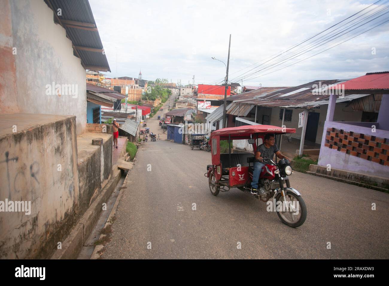 Yurimaguas, Peru; 1st October 2022: Street view from the city of ...
