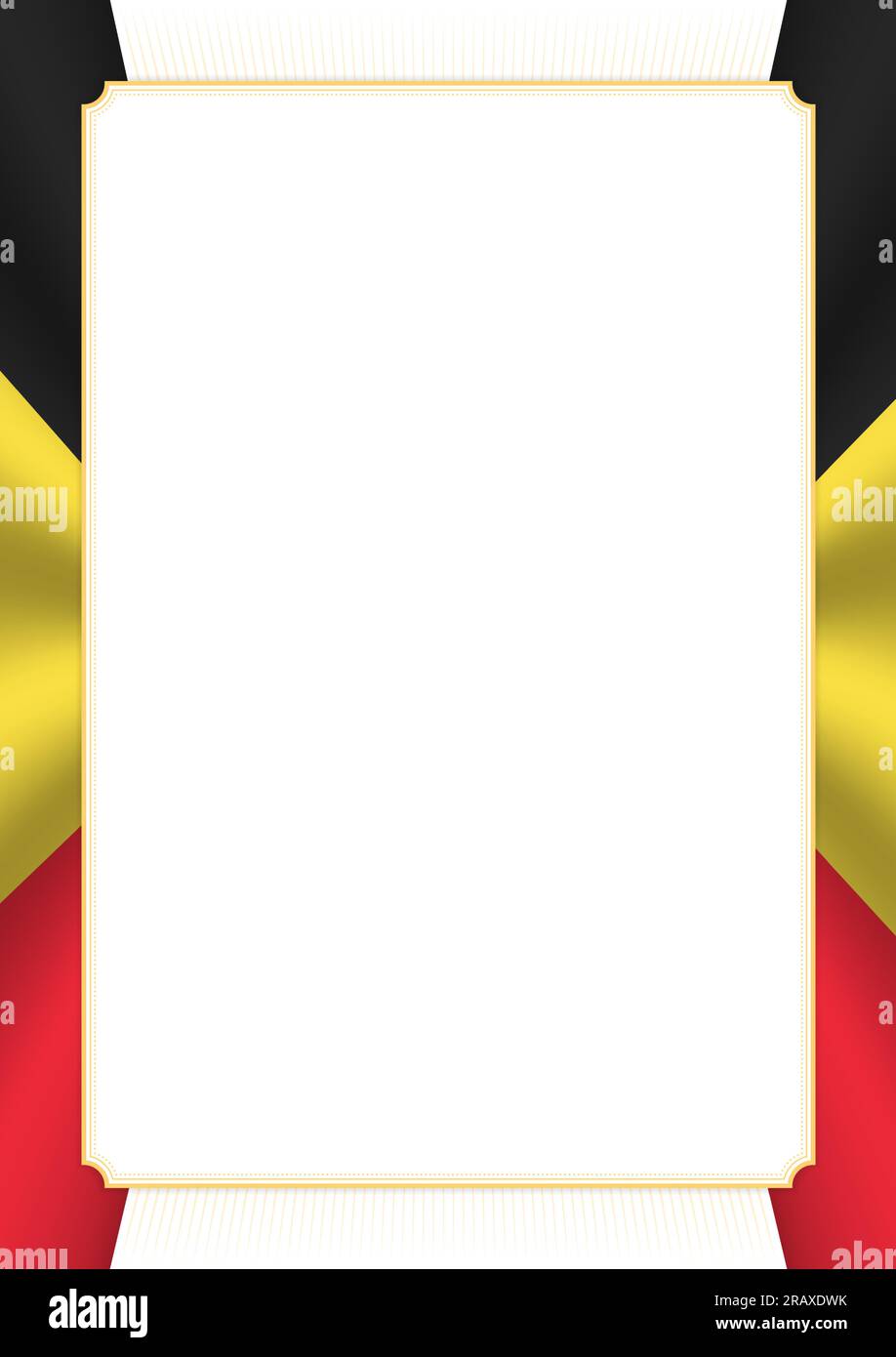 Vertical frame and border with colors of Belgium flag, template ...