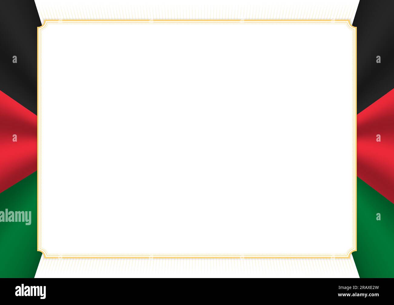 Horizontal frame and border with colors of Afghanistan flag, template ...
