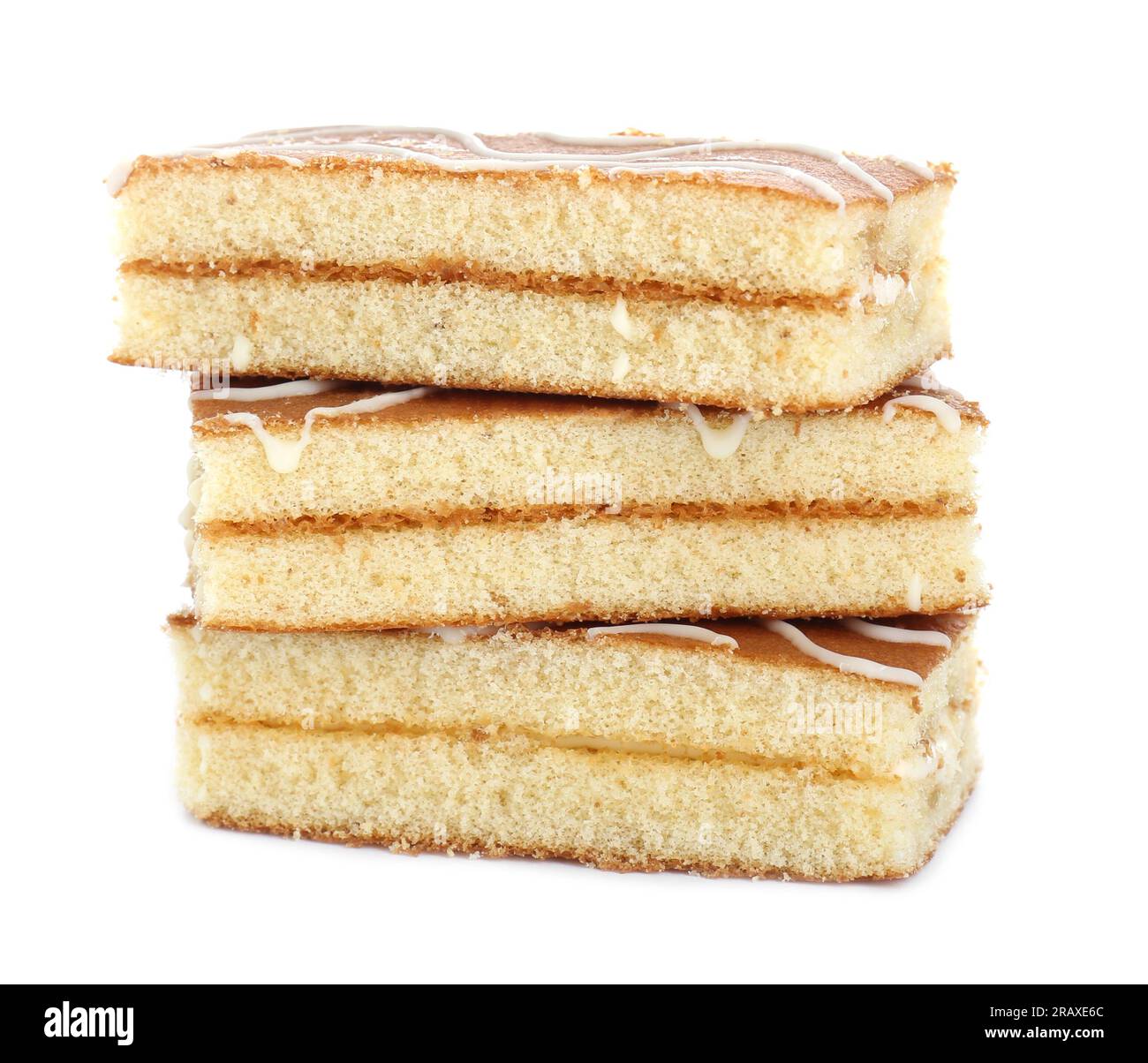 Stack of delicious sponge cakes isolated on white Stock Photo - Alamy