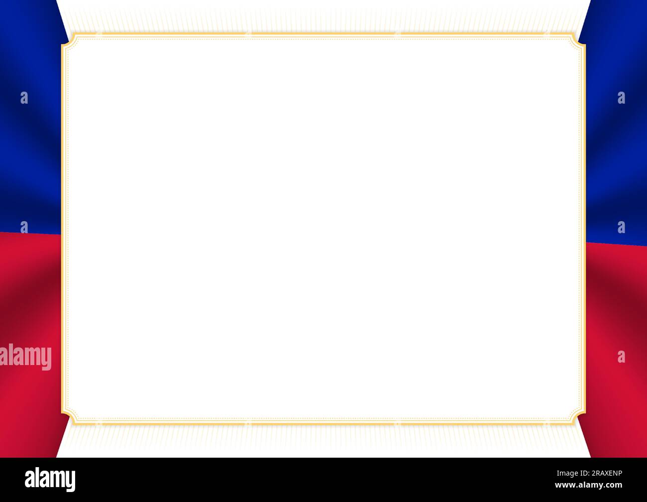 Horizontal frame and border with colors of Haiti flag, template ...