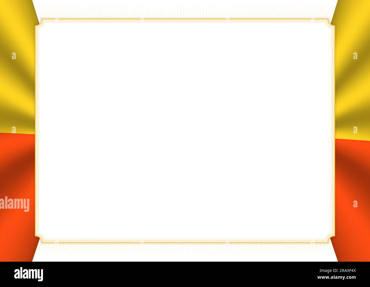 Horizontal frame and border with colors of Bhutan flag, template ...