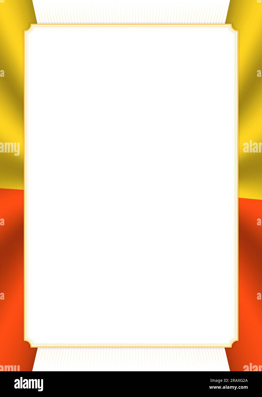 Vertical frame and border with colors of Bhutan flag, template elements ...