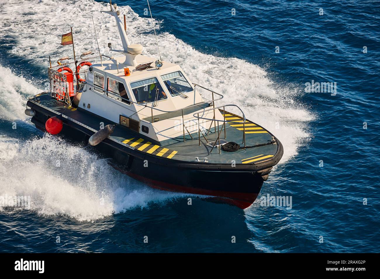 Pilot vessel operating on the sea. Harbor maritime control Stock Photo ...