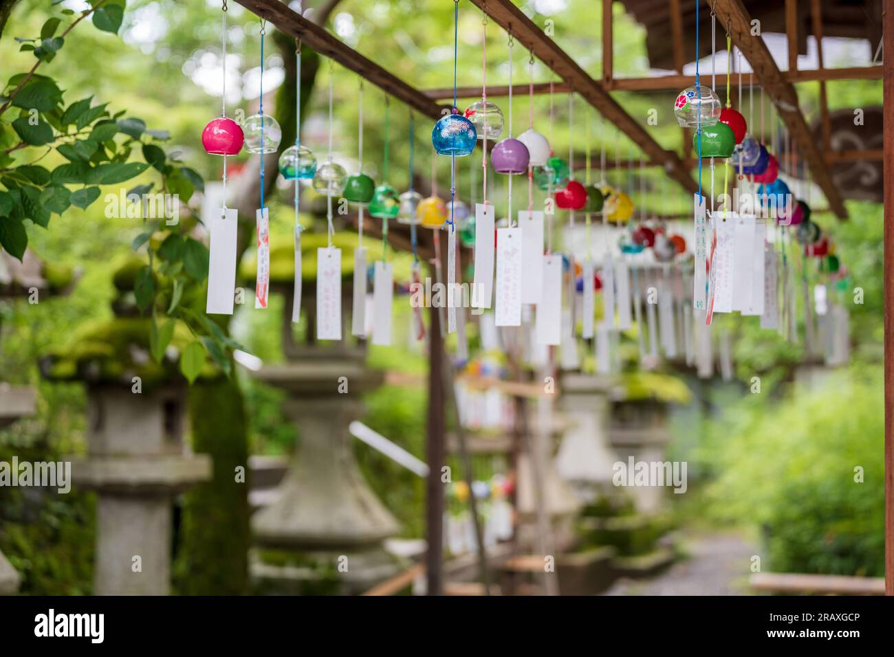 Kyoto, Japan - June 12 2023 : Japanese wind chimes at Matsunoo Taisha ...