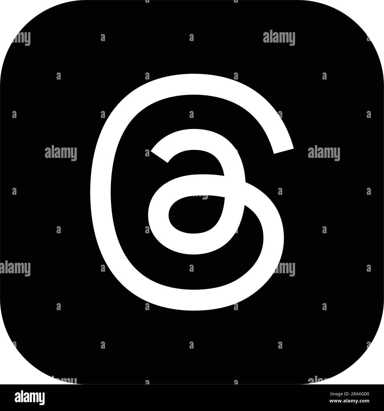 Flat threads logo icon vector on rounded background Stock Vector Image ...