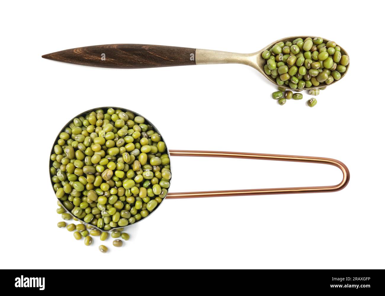 Raw mung beans on white background, top view Stock Photo - Alamy