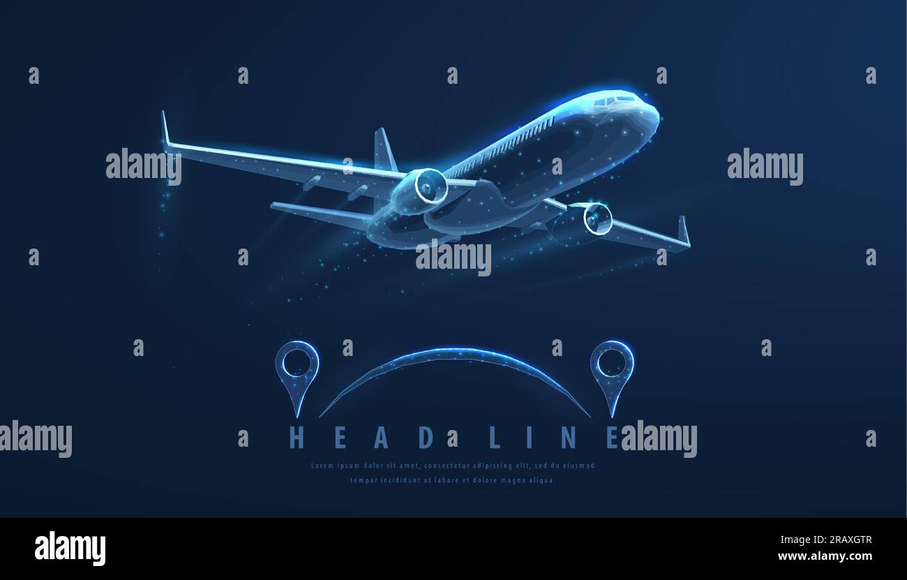 Night flight path map hi-res stock photography and images - Alamy