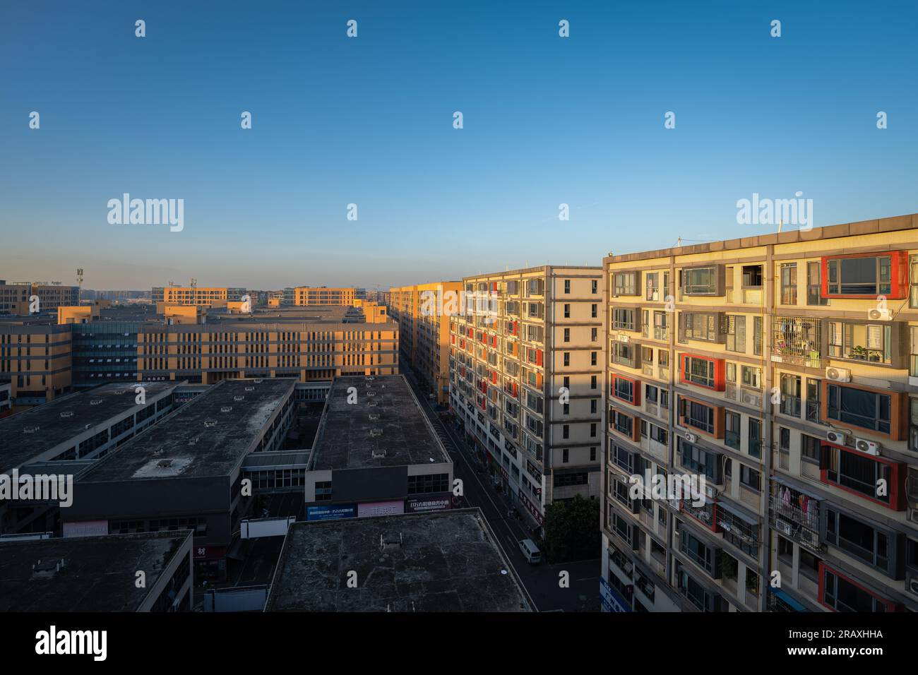 The sunrise over Chengdu Commercial and Trade City Stock Photo - Alamy
