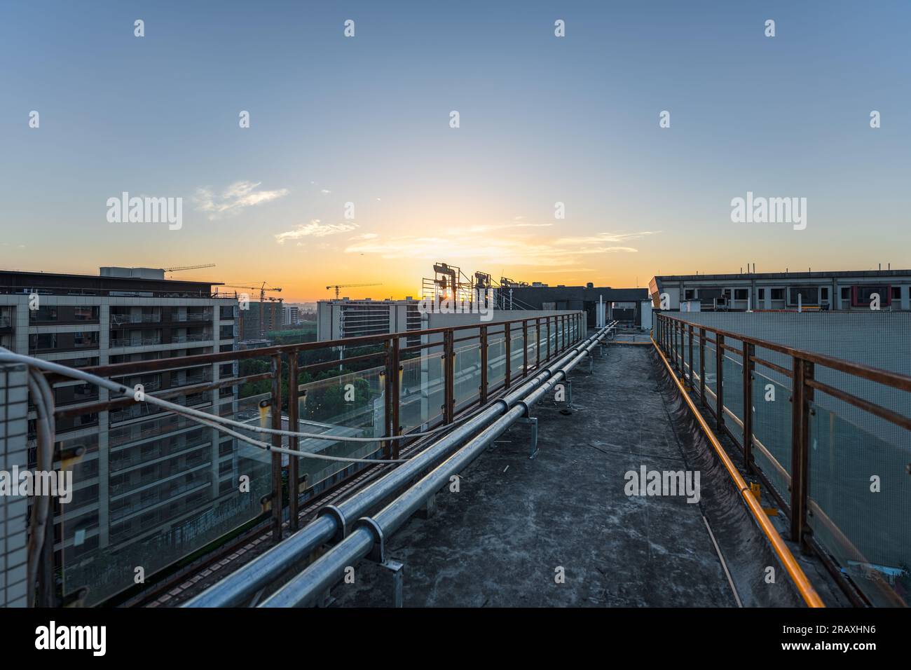 The sunrise over Chengdu Commercial and Trade City Stock Photo - Alamy